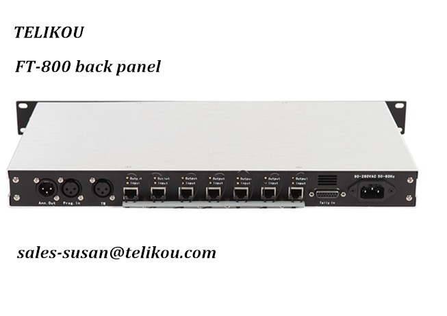 TELIKOU FT-800 8-channel RJ-45 intercom connector With Tally Light wired intercom Master Station