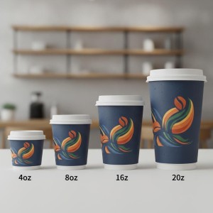 Quality Custom Logo Printed Paper Coffee Cup Full Color HD Branding Hot Drink 4oz 8oz for sale