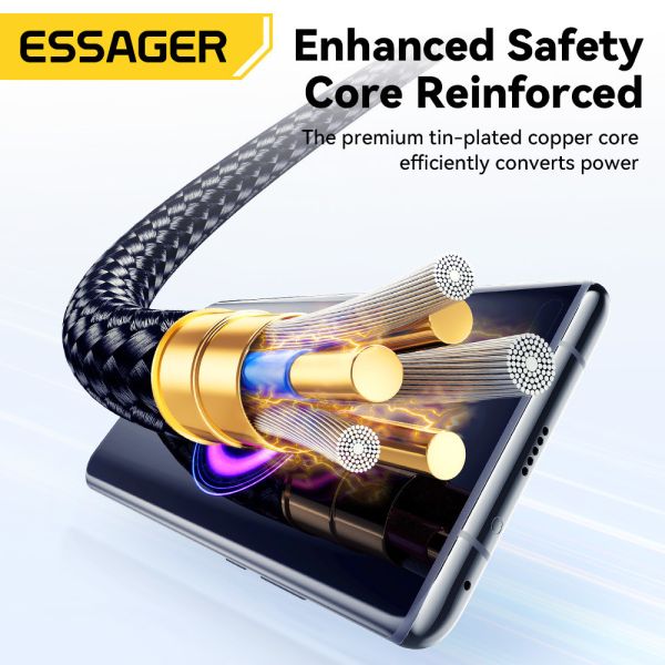 Quality ESSAGER ES-X57 Series 60W 100W USB C Fast Charging Cable Type C for sale