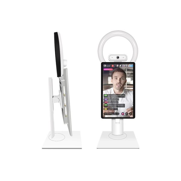 Quality White Android 11 Live Stream Machine Set With Beauty Light And Camera for sale