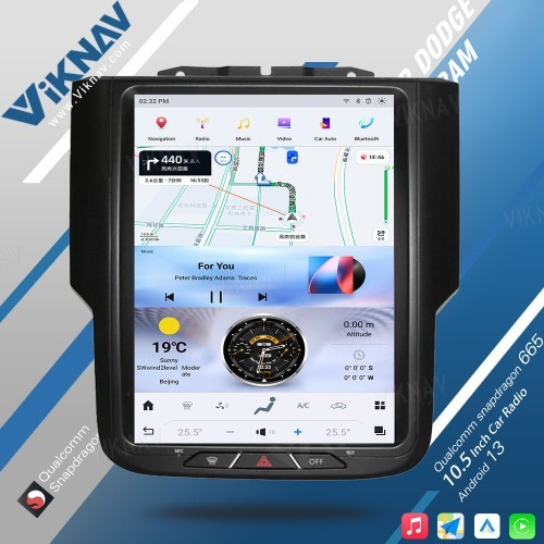 Quality VIKNAV 10.5 Inch Touch Screen 8 Core Android Car Radio For Dodge Ram 1500 2013 for sale