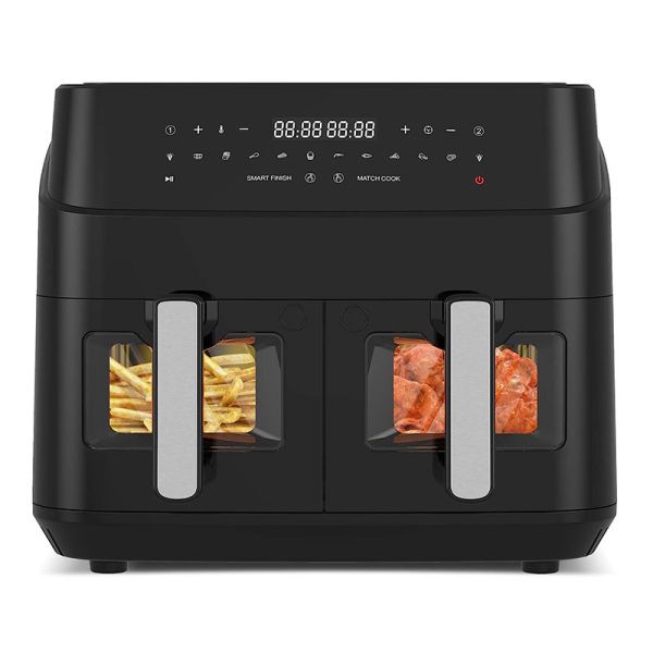 Quality 9L Dual Zone Air Fryer With Glass Window Smart Digital Dual Basket for sale