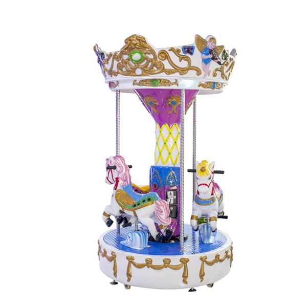 Quality Merry Go Round Mini Small Horse carousel 3 players horse kiddie rides carousel Coin Operated Arcade game machine for sale