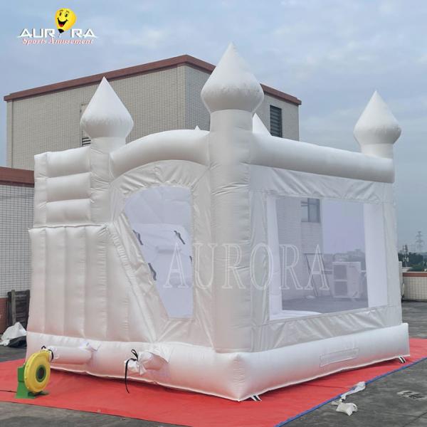 Quality Customized Inflatable Bouncy Castle With Slide Wedding White Bounce House for sale