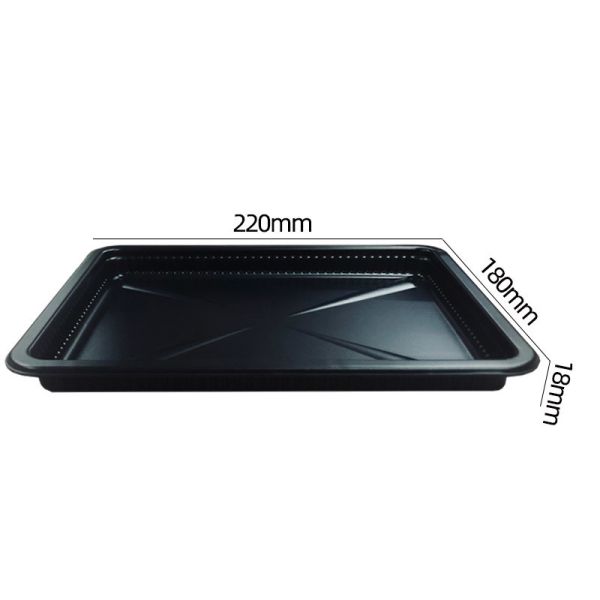 Quality Cold Resistant Plastic Food Serving Plate Black PP Blister Tray for Beef Slice for sale