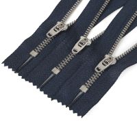 Quality Black Brass Jean Zipper, Semi Auto Lock Slider Metal Zippers for sale