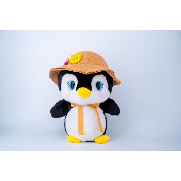 Quality Low MOQ PP Cotton Soft Penguin Plush Toy Cute With Yellow Hat Multiple Sizes for sale