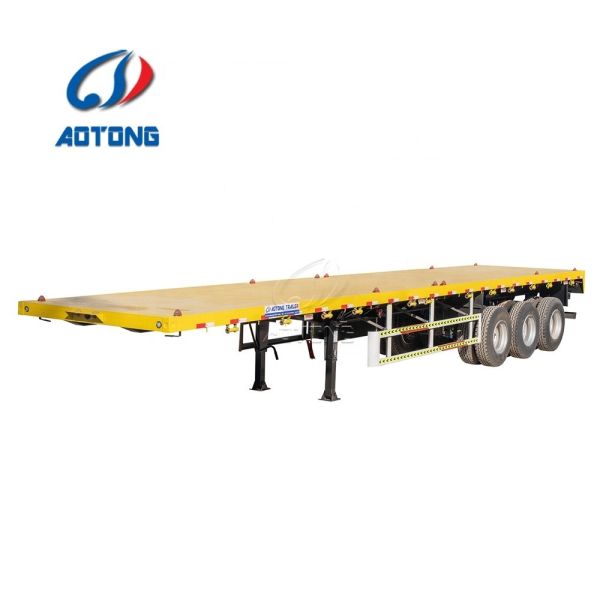 Quality Fully Welded Chassis 3 Axles 45ft 40tons Flatbed Trailers for Flexible Cargo for sale