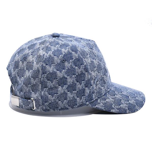 Quality 4 Eyelet Washed Cotton Denim Baseball Cap With Embroidered Logo for sale