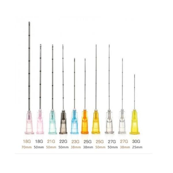 Quality 50mm 70mm Blunt End Cannula Injectable Dermal Filler Cannulas 21g for sale