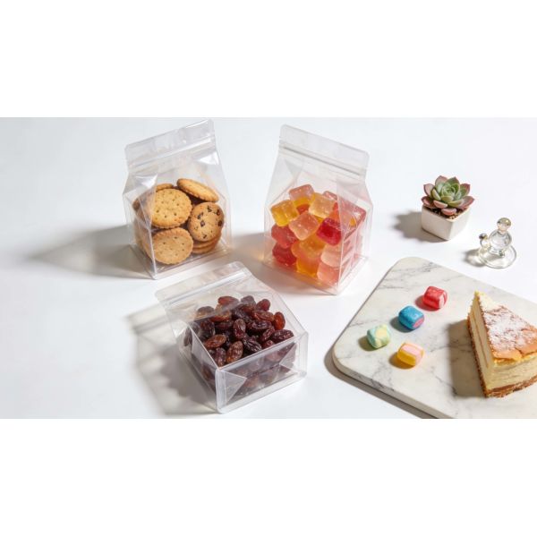 Quality Customizable Clear transparent square bottom Bag For Food Packaging for sale