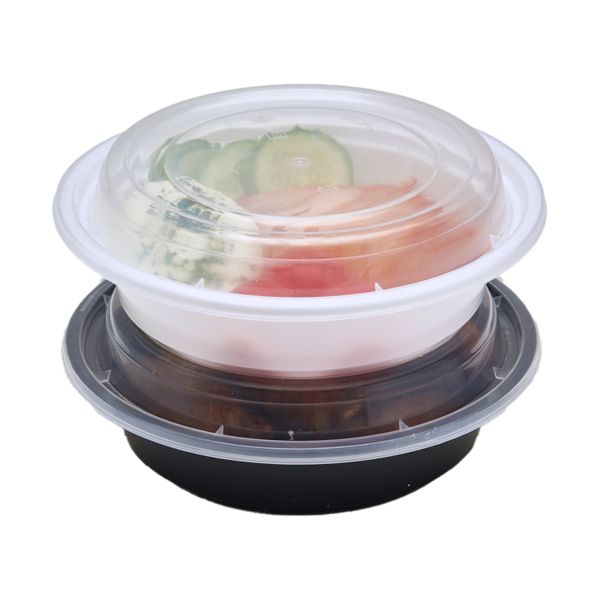 Quality 16oz PP American Style Black Base Round Container Food Grade for sale