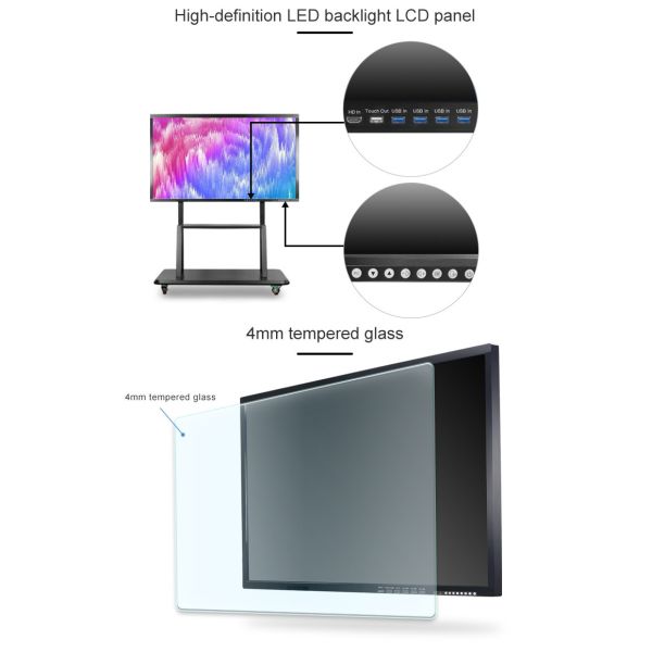 Quality Touch Interactive Flat Panel 65 Inch Smart Board 4k Infrared Type for sale