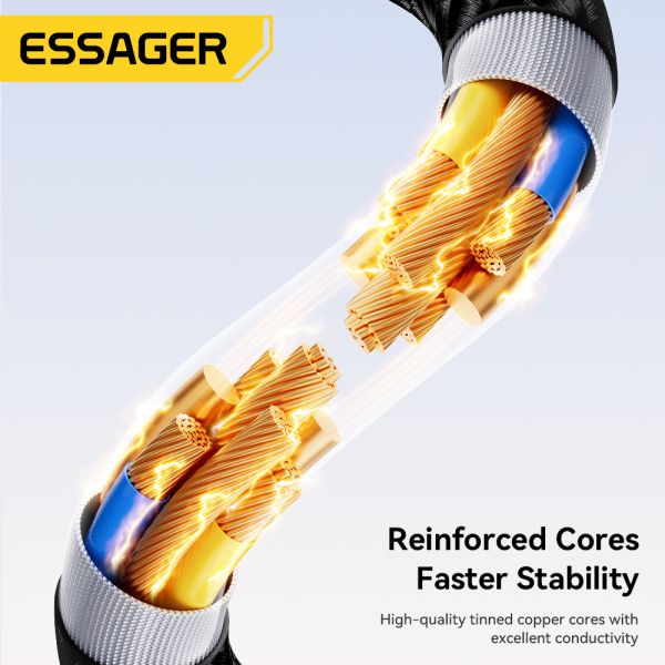 Quality ESSAGER ES-X80 240w 4 In 1 Usb Type C Lightning Fast Charging Data Cable Braided for sale