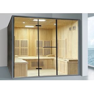 Quality 6 People Infrared Sauna Room Hemlock Wood Supported By Customization for sale