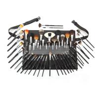 Quality Professional Classic Black Makeup Brush Collection Set With Brush Belt for sale