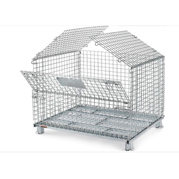 Quality Square Hole Foldable Welded Wire Mesh Turnover Box For Warehouse / Workshop for sale