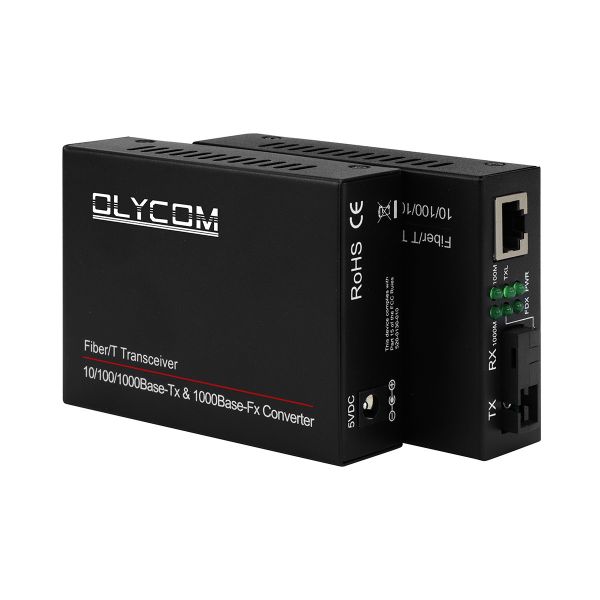 Quality Gigabit PoE Media Converter Singmode SC Fiber 20km 1310/1550nm DC48V Unmanaged for sale