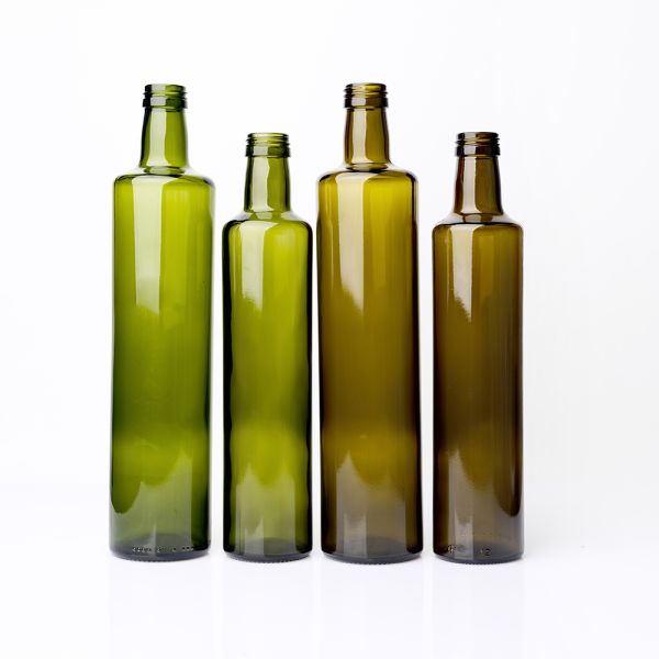 Quality Green Olive Glass Oil Bottle Container Bulk 250ml 1000ml 1L for sale