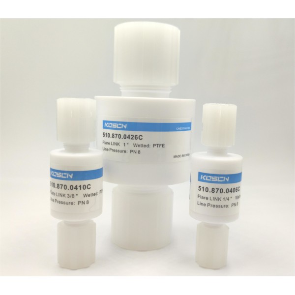 Quality Industrial One Way Plastic Check Valve PTFE 5.0 PSIG Back Pressure for sale