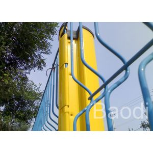 Quality Triangle Bended Pvc Coated Welded Wire Fencing Panels With Steel Post / Powder for sale