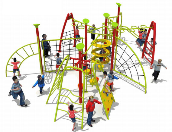 Quality 114mm Galavanized Steel Pipe Rope Climbing Net Frame Kids Park for sale