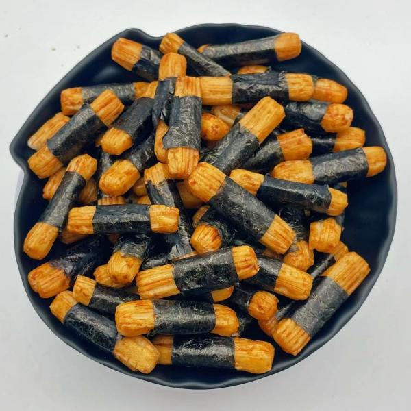 Quality Crispy Rice Cracker Puffed Food Japanese Seaweed Rice Roll Bar Snacks for sale