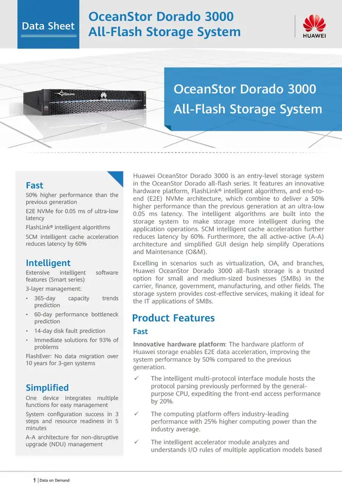 Buy Hua Wei OceanStor Dorado 3000 V6 5300V6 Computer Storage Server Price Intel Xeon Server