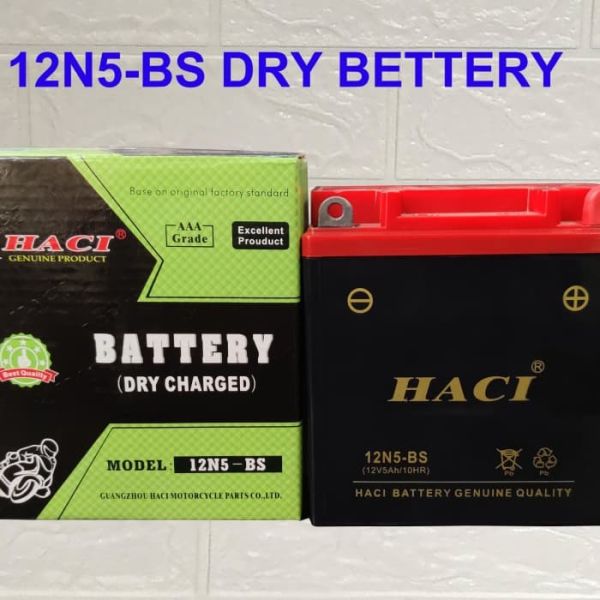 Quality Motorcycle Lead Acid 12N5 Battery A Grade Nut & Bolt Terminal Type for sale