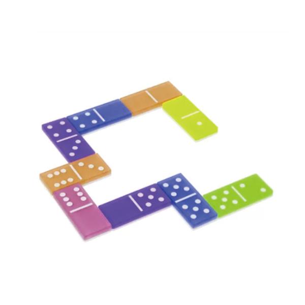 Quality 28 Pack Colored Acrylic Board Game Domino Blocks Play Set for sale