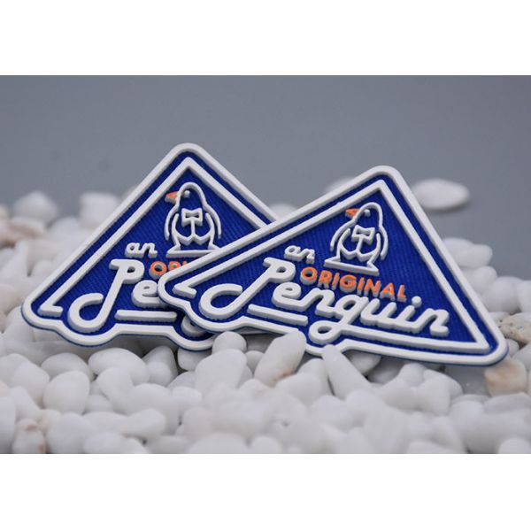 Quality Hot Melt Adhesive Printed Silicone Clothing Labels Customized Twill Back for sale