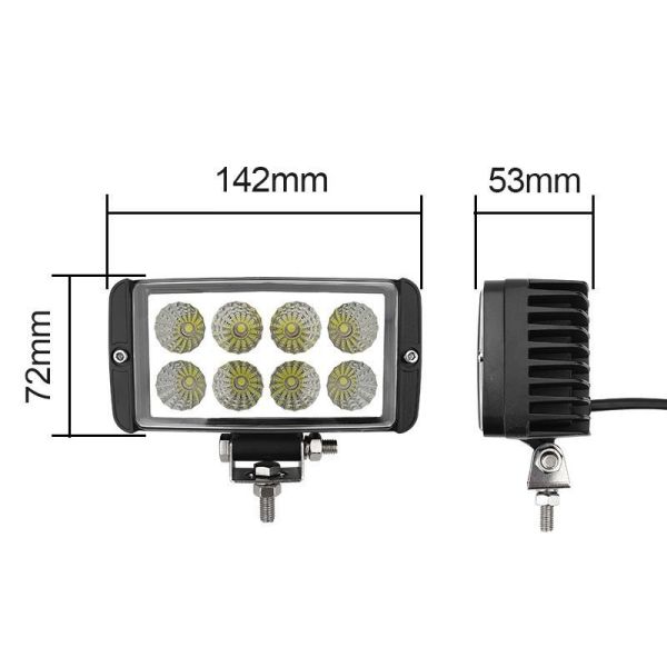 Quality LED Working Light 24W Flood Beam 12-24V DC Offroad Trucks Tractor for sale