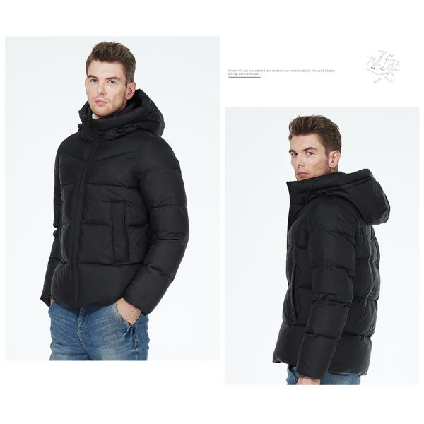 Quality Simple Atmospheric Short Padded Jacket Men'S Down Parka Hit Color Short Coat for sale