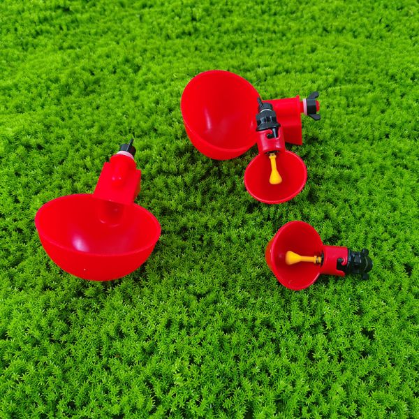 Quality Round Plastic Automatic Poultry Drinking Bowl Red for sale