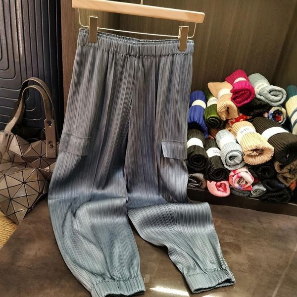Quality High-End Casual Pants for Spring Nine-Point Jogger Design with Versatile Elastic Waist Loose Slimming Style for sale
