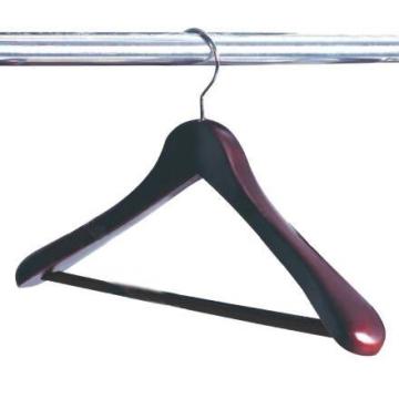 Quality Laundry Wooden Hotel Hangers Anti Theft Silver metal hook durable for sale