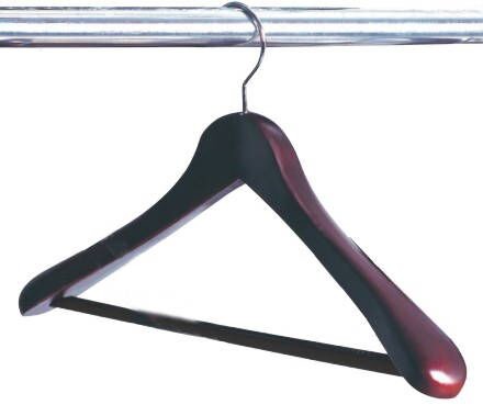 Quality Laundry Wooden Hotel Hangers Anti Theft Silver metal hook durable for sale