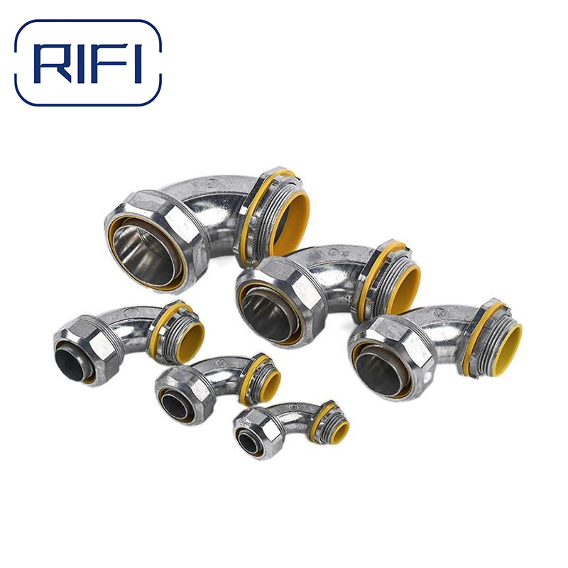 Zinc Die Cast 90 Degree Liquid Tight Flexible Conduit Connector Waterproof Angle Connector