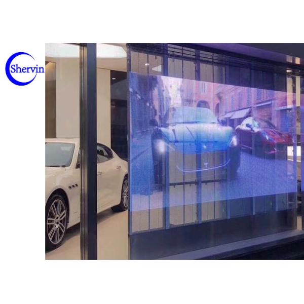 Quality Wireless 1R1G1B 1/16scan 5500cd Transparent Led Mesh for sale