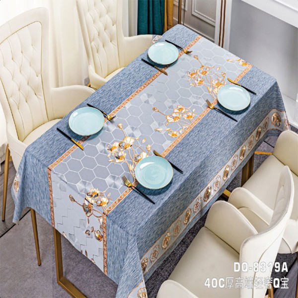Quality Stain Resistant Tablecloth for Kitchen Table Cover Design PVC Rectangle for sale