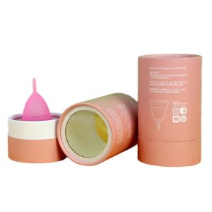 Quality Menstrual Cup Paper Tube Packaging With Window Recyclable Tube for Personal Care for sale