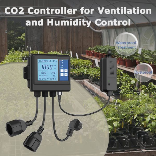 Quality 3000ppm NDIR Greenhouse Climate Controller Carbon Dioxide Monitoring 120V for sale