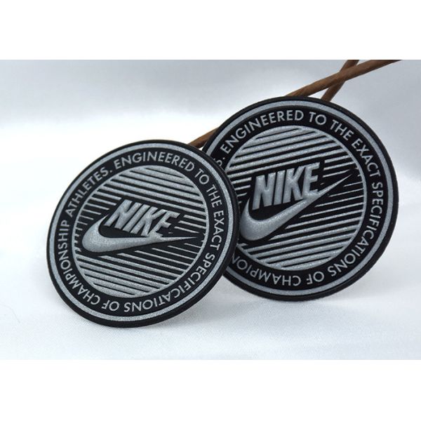 Quality Embossed Round Nik Logo TPU 3M Reflective Labels For Sweatpants for sale