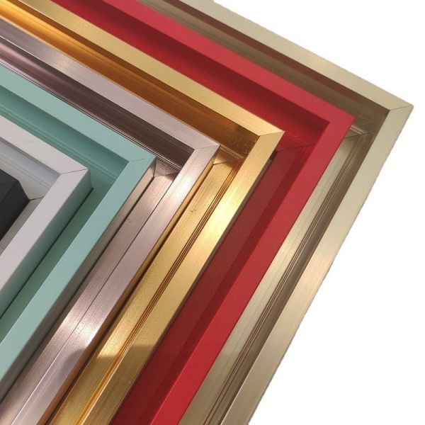 Quality Aluminum Frame Wooden Picture Photo Frame with Brushed Surface and Square Design for sale
