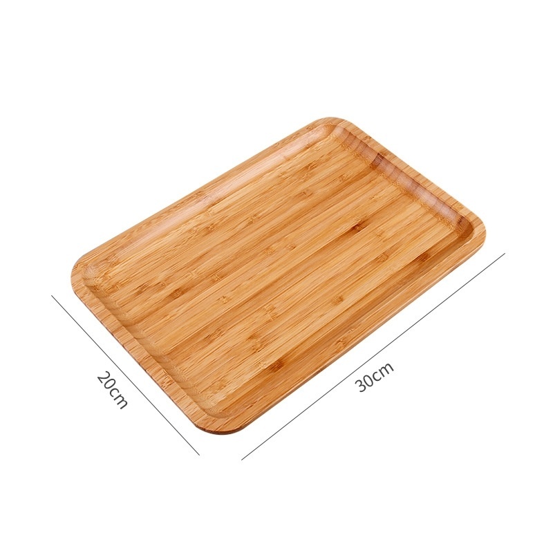 Bamboo Tray Japanese Wooden Tray Rectangular Simple Tea Tray Household Water Cup Tray Wooden End Plate Barbecue Tray Custom