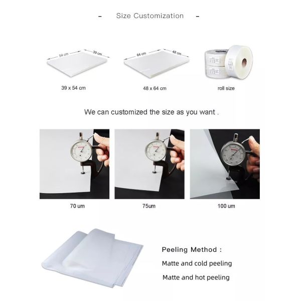 Quality Matte Cold Peeling Offset Print Film Garment Screen Printing Printer Film for sale