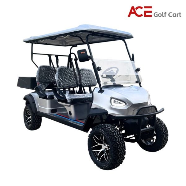 Quality Green Color Steel 4 Seat Electric Golf Cart Lithium Battery Lifted for sale