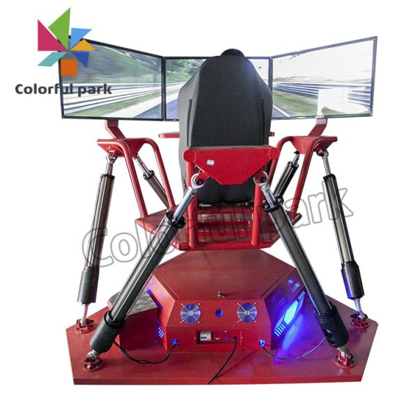 Quality 3 Screen 6 DOF VR Arcade Machine Race Car Coin Operated CE Certificate for sale