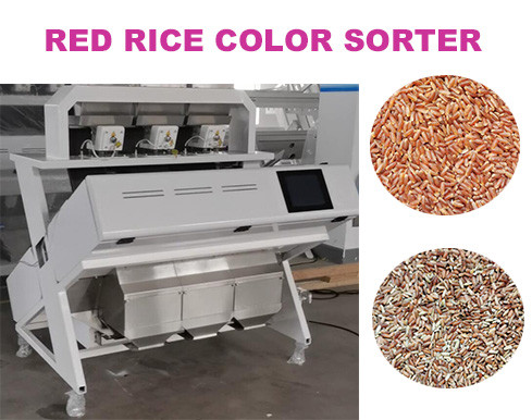 Quality 3 Chutes Red Rice Color Sorter With High Resolution CCD Cameras for sale