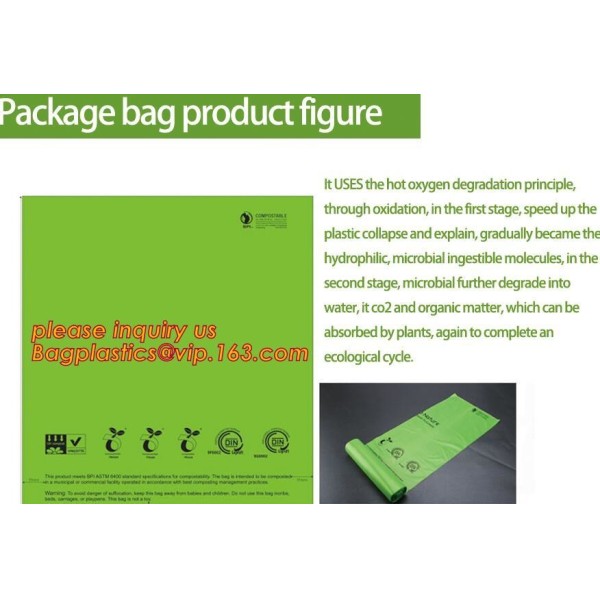 Quality 100% Biodegradable Disposable Compostable Garbage Bag, Biodegradable Kitchen Bin for sale
